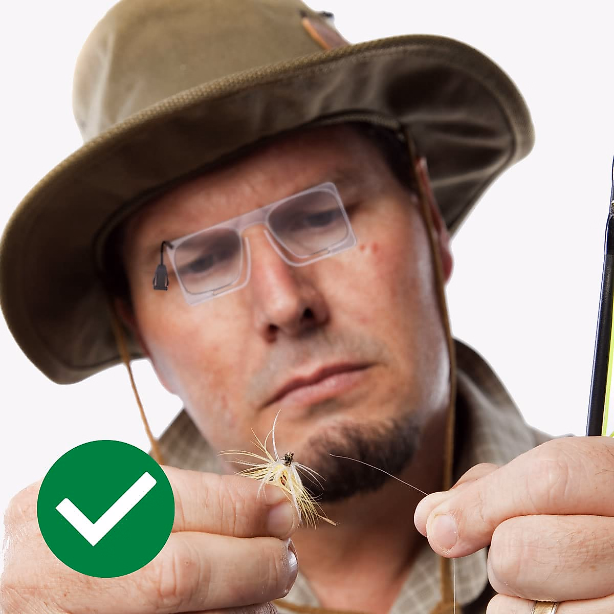 Fly Fishing Magnifying Glasses - Easy to tie/Change The Fly, Standing in The River, with Magnifier Reading Glasses. Featuring Clip-on Nose, Clips Release and One-Handed Use. Hippo Outdoor 8290