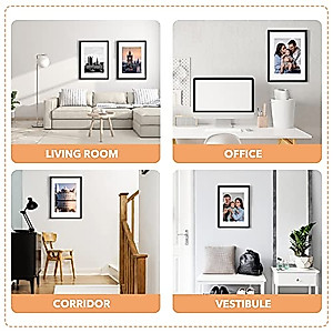 SYNTRIFIC 12x16 Picture Frames Set of 6,Display Pictures 8.5x11 with Mat or 12x16 Without Mat,Wall Gallery Photo Frames Larger Picture Frames for Wall Mounting,Black