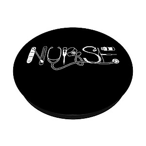 Nurse Typography Retro Healthcare Items Tools Nursing Gift PopSockets PopGrip: Swappable Grip for Phones & Tablets