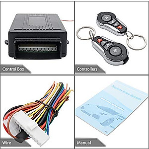 Car Remote Central Lock MASO Car Door Lock Keyless Entry System Kit with 2 Remote Controllers Universal for 12V Vehicle