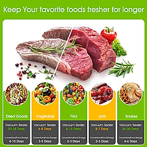 Electric Mason Jar Vacuum Sealer, 6 in 1 Vacuum Sealer Kit for Jars Compatible with Vacuum Bag/Vacuum Seal Containers, Wide Mouth and Regular Mouth Canning Lid Machine for Food Storage