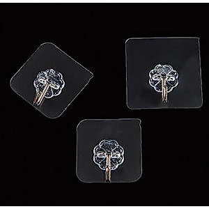 EEkiimy 50 Packs No Drill Hooks Heavy Duty Self Adhesive Hooks Hangers Wall Hooks Sticky Wall Hooks Heavy Duty 20lb Removable Kitchen Wall Stickers Towel Hooks Bathroom Hooks Wall Hooks No Damage