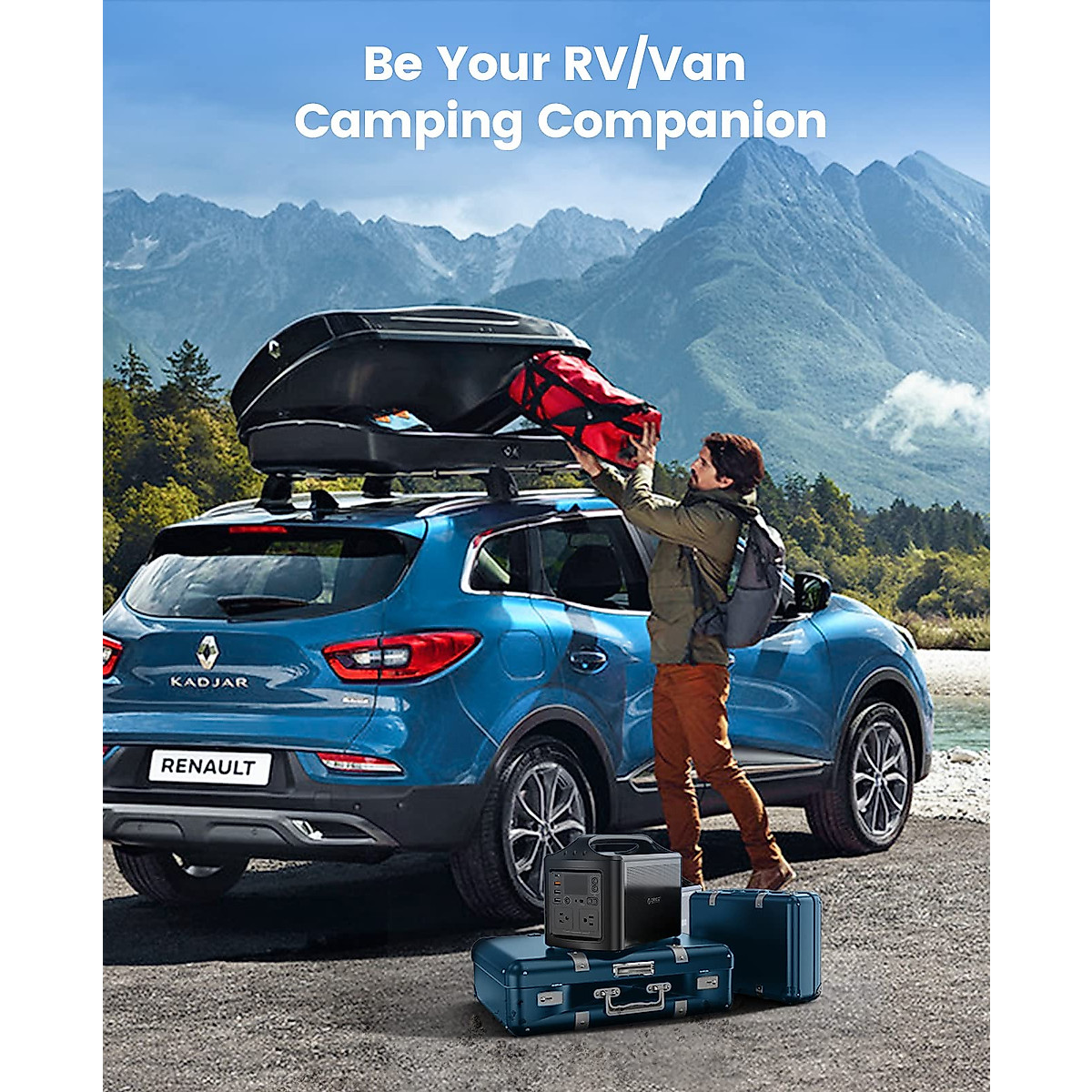 ORICO Portable Power Station 500w/ 650w Peak, Solar Battery Generator, 561Wh Backup Power Supply, 110V AC Output/60W PD for Camping, Trip, CPAP, Emergency and More