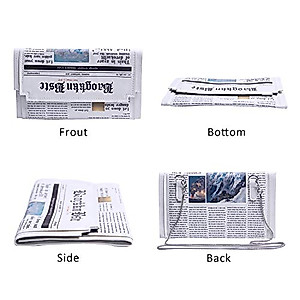 KUANG! Women Novelty Newspaper Evening Handbag Clutch Crossbody Bag Envelope Purse Chain Shoulder Bag for Ladies
