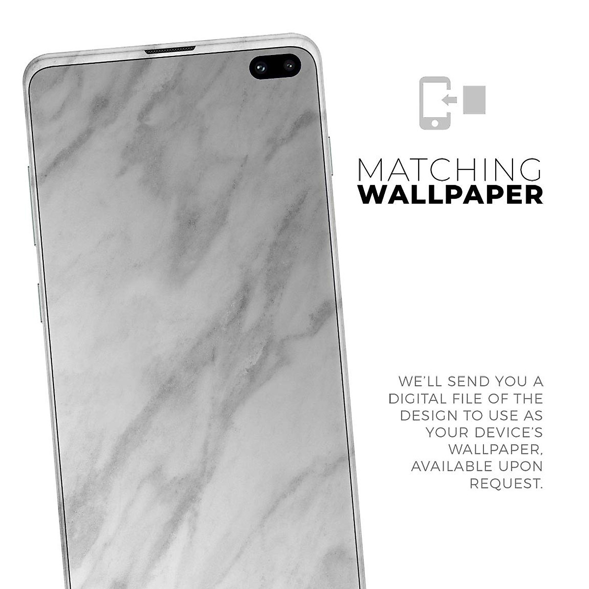 DesignSkinz White Marble Surface Protective Vinyl Decal Wrap Skin Cover Compatible with The Samsung Galaxy S20 (Screen Trim & Back Glass Skin)