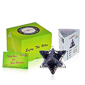 Orgonite Crystal Black Tourmaline Merkaba | Negative Aura Protection Meditation Energy Generator for Balancing Chakras