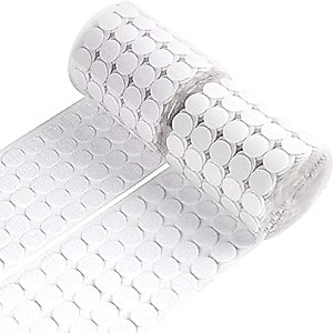 WXBOOM Self Adhesive Dots 1400pcs (700 Pairs) 0.79" Diameter White Hook & Loop Dots Sticky Back Coins 20mm for School Classroom Office Home
