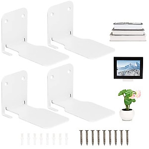 TIMCORR 4Pcs Invisible Floating Bookshelves: Wall-Mounted Floating Book Organizers, Heavy-Duty Metal Book Storage Holders, Multi-Purpose Wall Ledge Shelves for Bedroom, Living Room, Office