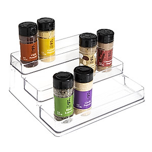 SIMPLEMADE 3-Tier Spice Rack Organizer - Versatile Storage Shelf for Kitchen, Bathroom, Bedroom & Office, Set of 1, Clear