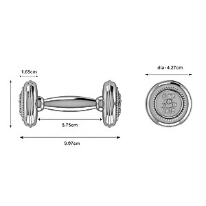 Krysaliis Silver Plated Teddy Rope Dumbbell Rattle for Newborn Baby boy and Baby Girl - Non-tarnishing, Durable, and Custom Engraveable Gift - Packaged in a Beautiful Gift Box