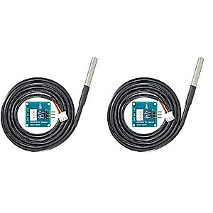 GAOHOU 2 PCS DS18B20 Waterproof Digital Temperature Sensor with Adapter Module for Arduino