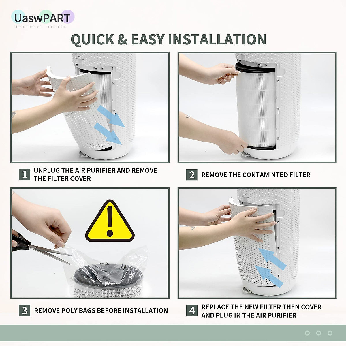 [UPGRADED] AP-PET35-WT AP-T30FL Replacement Filter Compatible with HoMedics Air Pu-rifier Filter, Replacement AP-T30 AP-T30WT AP-PET35 AP-PET35-WT, Part# AP-T30FL AP-PET35FL w/True HEPA, 2-Pack