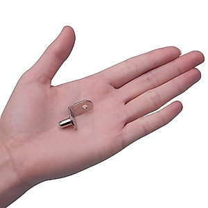 40 Pcs Shelf Support Pegs,1/4 Inch Diameter Shelf Bracket Pegs with Hole,Nickel Plated L-Shaped Clips for Kitchen & Bookcase Shelf Cabinet Furniture Closet Shelf Pins Support