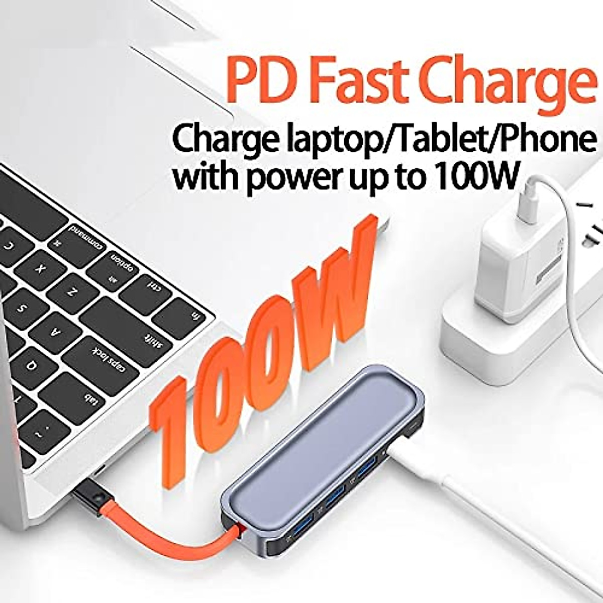 WPYYI USB C Hub HDMI with PD Power Adapter for Laptop Type C Docking Station for Phone USB Splitter 100W with 4K Output‘