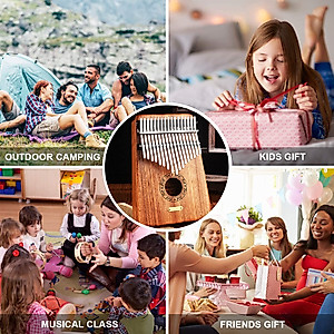LingTing Kalimba 17 keys Thumb Piano Mbira Finger Piano Gift for Kids Adult Beginners Professional（LT-K17Y）