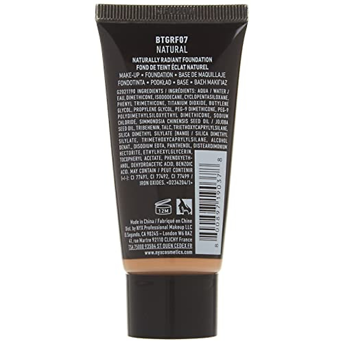 NYX PROFESSIONAL MAKEUP Born To Glow Naturally Radiant Foundation, Medium Coverage - Natural