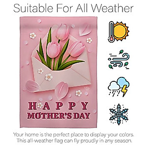 Ornament Collection Mommy Day Mail Garden Flag Set Wood Dowel Family Mother Mom Mama Grandma Love Flowers Parent Sibling Relatives Grandparent House Banner Small Yard Gift Double-Sided, Made in USA