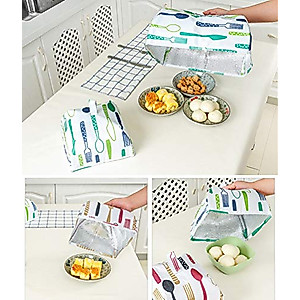 Pack-of-4 Insulated Food Cover Foldable Thermal Food Covers Aluminum Foil Keep Food Warm, Keep Bugs and Dust Isolated, Waterproof Coat, 3 Sizes: 50cm,35cm,20cm