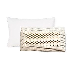 Freeli. Talalay Latex Bed Pillow - Queen Size with 400 Thread Count Sateen Cotton Cover, Side Sleeper Design, Dual-Zone Support - Firmer Edges and Softer Middle, Breathable Comfort, Made in USA