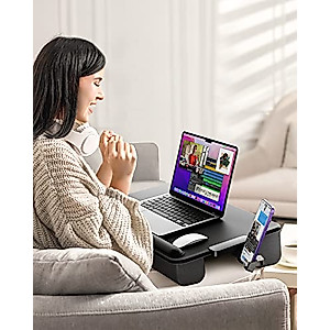 SAIJI Laptop Lap Desk, Portable Laptop Desk for Bed - Fits Up to 17" Laptop & MacBook,Lightweight Tray Table with Storage Drawer, Lap Desk with Cushion, Lap Computer Desk for Laptop