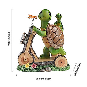 CZQIKEDA Garden Turtle Statue Outdoor Decor,Solar Garden Statue Turtle Figurine Resin Statue,Solar Lights Garden Lawn Ornaments for Garden Patio Lawn Yard Outdoor Decorative