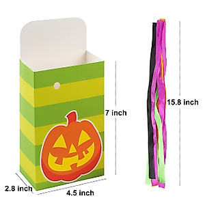 JOYIN Halloween Candy Bags Treat Boxes-12 Pieces Halloween Paper Bags Trick or Treat Halloween Sweet Goodie Bags with Ribbon, Halloween Party Favors Gift Bags