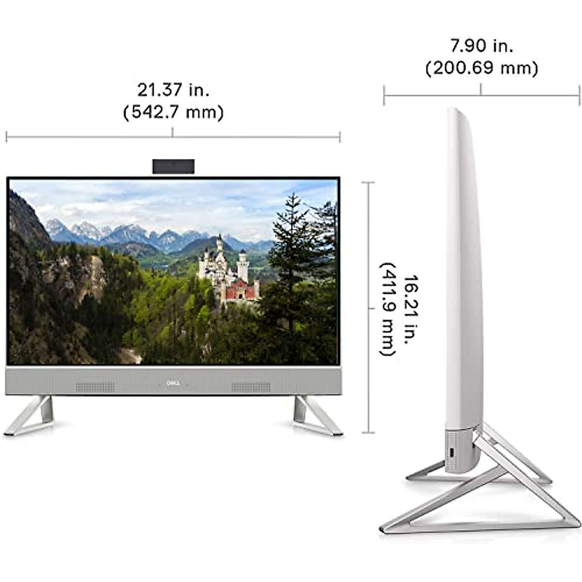 Dell Inspiron 5410 All-in-One Desktop, 23.8'' FHD IPS Touchscreen, 12th Gen Intel Core i5-1235U, 12GB RAM, 256GB SSD + 1TB HDD, HDMI, RJ-45, 1080p, Wireless KB&Mouse, Wi-Fi 6, Windows 11 Home, White