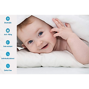 3-Piece 100% Cotton Toddler Sheet Set,One Fitted Sheet, Flat Sheet and Envelope Pillowcase, Toddler Bed Set,Crib Sheets Set,Mini Crib Sheets-Light Blue Solid