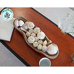 Moxy Meadows Large Wooden Dough Bowl - 18" long Wooden Decorative Bowl, great as a Centerpiece Bowl, Bread Bowl or Farmhouse Décor. Add style to your home with our wooden dough bowls for décor.