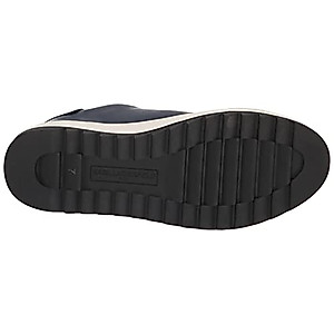 Karl Lagerfeld Paris Men's Recycled Leather Low top Sneaker, Navy, 9