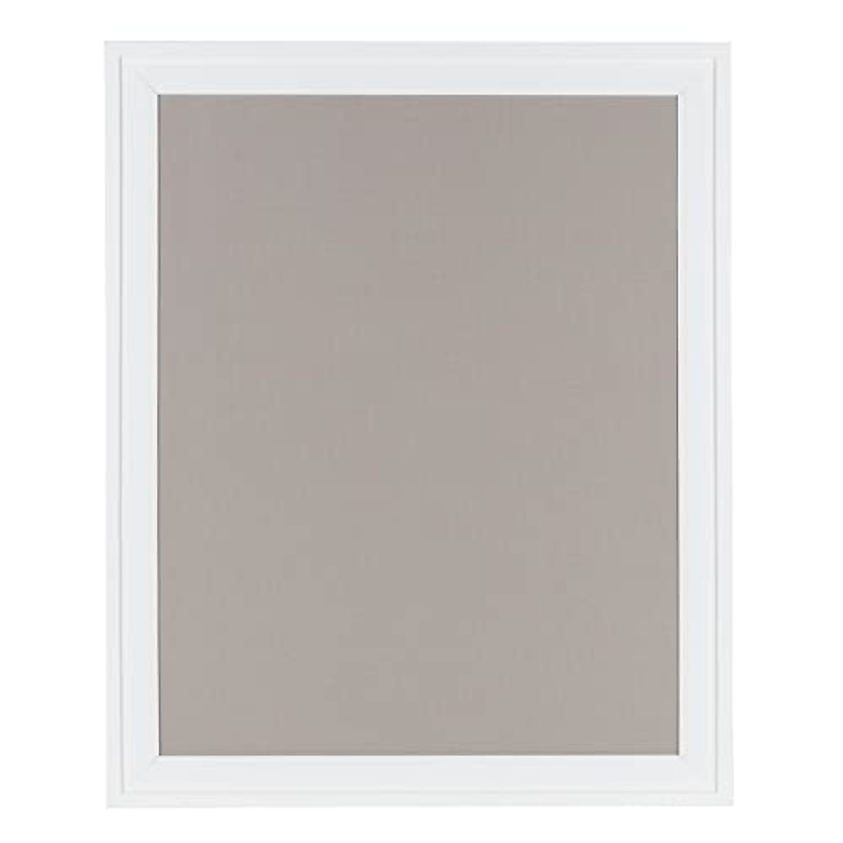 DesignOvation Bosc Framed Gray Linen Fabric Pinboard, 23.5x29.5, White