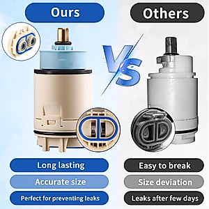 Dreyoo Single Function Pressure Balance Cartridge Replacement for RP70538/RP73625, Shower Cartridge Compatible with Peerless/Delta Single Handle Tub/Showers Faucet (Check Valve Included) (1 Pack)