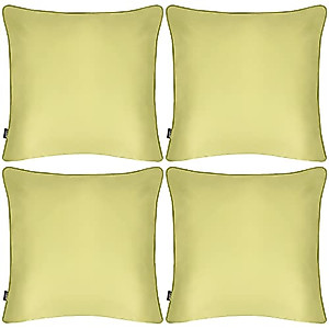 Coddsmz Pack of 4 Decorative Outdoor Waterproof Pillow Covers Garden Cushion DIY Throw Pillowcase Shell for Patio Tent Couch Sofa Bed(Khaki, 4Pack-18x18in/45x45cm)