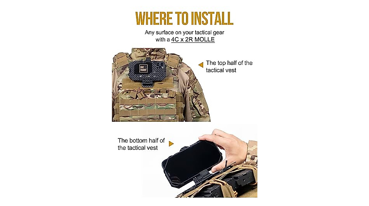 OneTigris Tactical Vest Phone Holder - Universal Chest Mount for 4.7-6. ...