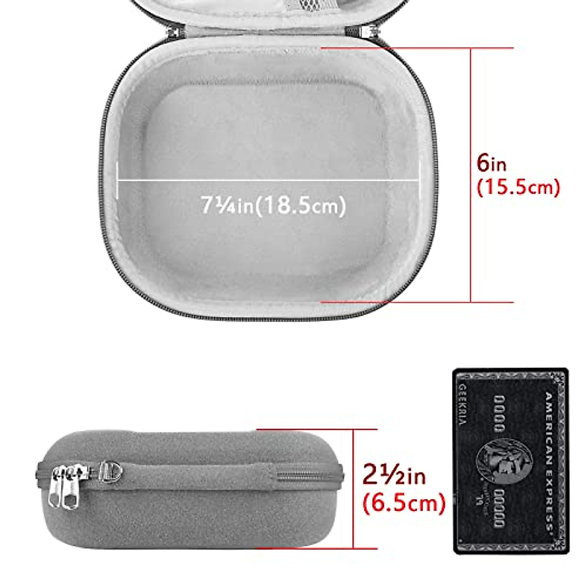 Geekria Shield Headphones Case Compatible with Sony WH1000XM4, WH1000XM3, WH1000XM2, WH-XB910N Case, Replacement Hard Shell Travel Carrying Bag with Accessories Storage (Grey)