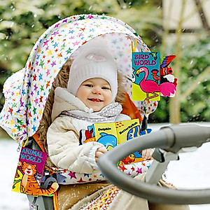 Jupizia Baby Books Toys, Touch and Feel Crinkle Soft Sensory Cloth Books for Babies, Newborns & Infants, Tails Toys Gifts for Boys & Girls