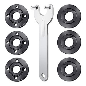 7PCS Angle Grinder Nut Angle Grinder Flange Wrench, Premium Flange Metal Lock Nut Compatible with Milwaukee Metabo Dewalt Bosch Ryobi Black Decker 4.5" 5" 5/8-11 Replacement Part