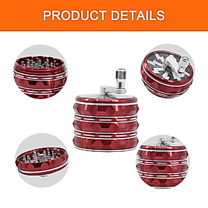 Aluminum Spice Grinder Multipurpose Metal Spice Mill with Stash Jar otable Large Grinder With Clear Top Cover red for Spice(Red)