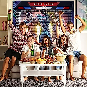 Fantasy Football Draft Board 2023-2024 Kit, 2023 Fantasy Football Draft Kit Large 14 Teams 20 Rounds, Waterproof Coated Premium Color, 580 Player & 80 Blank Sticker Labels Fantasy Draft Board Kit