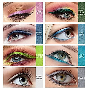 Ownest 14 Colors Eyeliner Pen Set,Pearl Eyeliner Kit Metallic Eyeliner Pencil Glitter Eyeliner for Women Eye Liner Professional Eye Makeup Set Colorful Eyeliner Eye Color