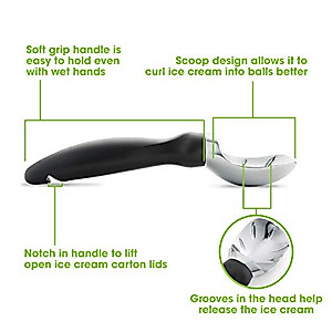 Spring Chef Ice Cream Scoop and Medium Cookie Scoop Bundle - Black