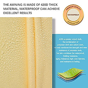 Shade Sail Waterproof Triangle Umbrella UV Protection Oxford Cloth Shade for Outdoor Terrace Backyard and Garden 6.5'x10'