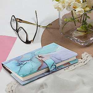 Marble Diary with Lock for Girls and Women, A5 Leather Locked Journal for Teen Girls, Secret Cute Password Lock Notebooks with Pen Holder for Travel Diary Office Notepad