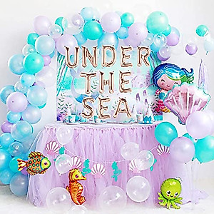 LaVenty Set of 16 Under The Sea Party Decorations Under The Sea Backdrop Under The Sea Balloons Under The Sea Bachelorette Mermaid Bachelorette Party Decorations