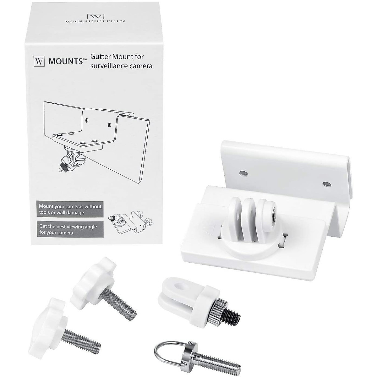 Weatherproof Gutter Mount Compatible with Stick Up Cam Wired HD and Stick Up Cam Battery HD - Greater Height for Your Camera (White)