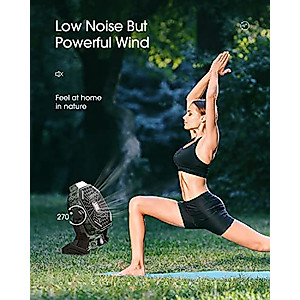 Camping Fan with LED Lantern, 10400mAh 8-Inch Rechargeable Outdoor Tent Fan, 270°Head Rotation, Stepless Speed and Quiet Battery Operated Personal USB Desk Fan for Camping, Office, Fishing, Travel