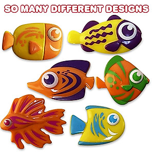 ArtCreativity Fishing Net Catch Game, Set of 2, Each Set with 1 Fishing Net and 6 Colorful Fish Toys, Pool Toys for Kids, Bathtub Toys for Boys and Girls, Summer Toys and Great Gift for Children