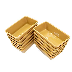 Angeles Value Line Cubby Storage Trays, Set-12 Tan, ANG7052T12, Nursery or Classroom Décor, Preschool or Daycare Plastic Bins for Kids Shelving Units