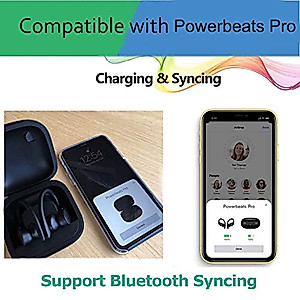 Lopnord Replacement Charging Case Compatible with Beats Powerbeats Pro with Bluetooth Pairing Sync Button (Not Include Power Beats Earbuds), with 700mAh Large Capacity (Black)