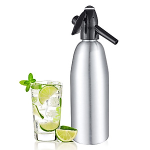 Soda Siphon, 1L Soda Maker Sparkling Water Maker Portable Soda Maker, Aluminium Carbonated Water Machine for Home Bar Making Cocktails DIY Sparkling Drinks, Use 8 gram CO2 Cartridges (Not Included)